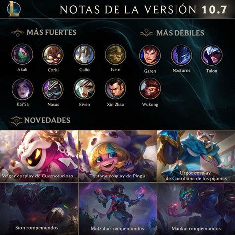 Notas Del Parche 10 7 De League Of Legends Movistar ESports