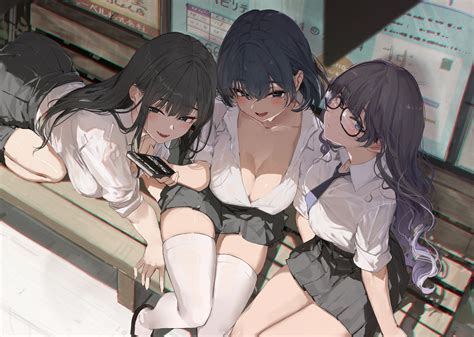 Women Trio Sitting Looking At Viewer Group Of Women Akasa Ai Long