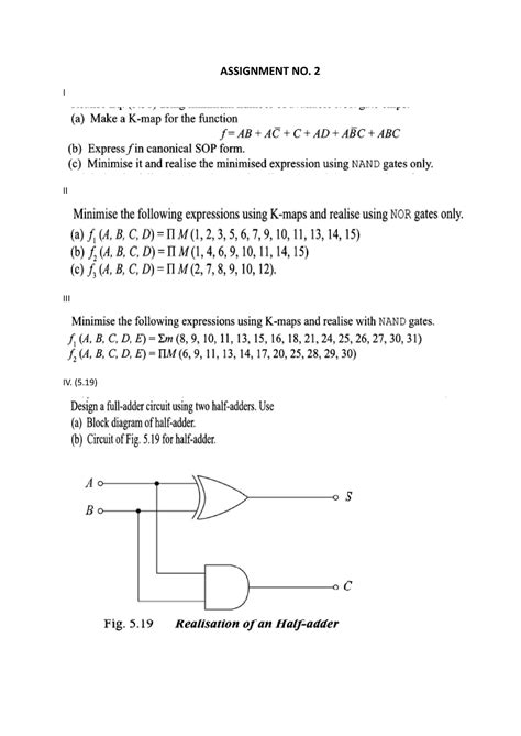 Digital Electronics Assignment NO 2 I ASSIGNMENT NO 2 II III IV 5