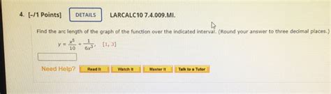 Solved 4 1 Points DETAILS LARCALC 10 7 4 009 MI Find Chegg