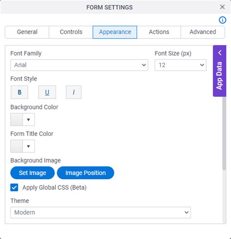 Form Settings
