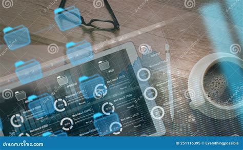 Top View Kanban Board Framework On Virtual Modern Digital Tablet Computer Showing Innovation
