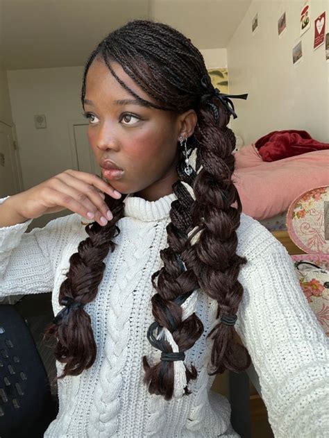 Cute Box Braids Hairstyles Pretty Braided Hairstyles Protective Hairstyles Girl Hairstyles