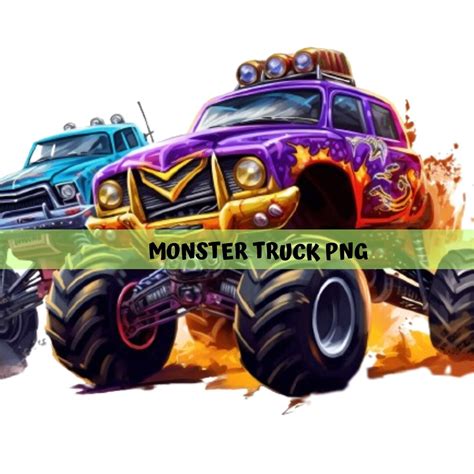 Monster Truck Png Bundle Png Sublimation Funny Monster Truck Megalodon