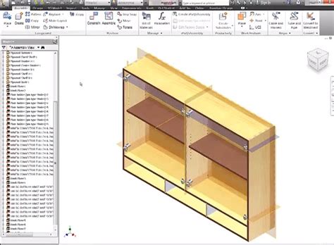 คลิปวิดีโอสอนการเขียนแบบงานเฟอร์นิเจอร์ตู้ไม้ด้วยการออกแบบและสร้างโมเดล3dจากโปรแกรมautodesk