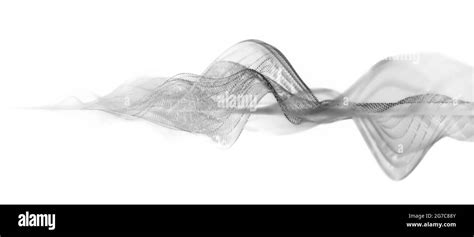 Dark Wireframe Wave Structure Modern Abstract Virtual 3d Background Isolated Audio Soundwaves