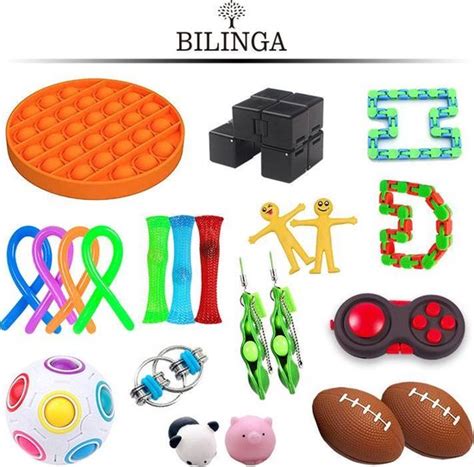 Set C Fidget Toys Pakket Stuks Fidget Toys Set Fidget Toys Box Pop It Bol