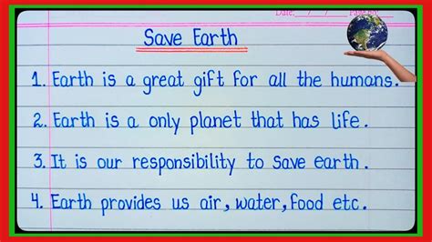 10 Lines On Save Earth In English Jethro Jeff