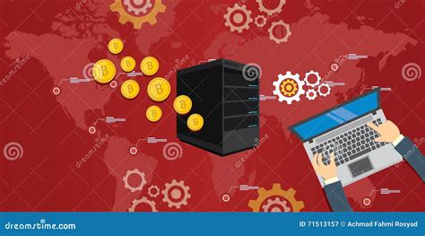Bitcoin Mining With Quantum Computers Process Vector Flowchart CartoonDealer