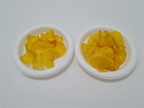 Fried Snacks Made From Cassava And Spices Called Cassava Chips Stock