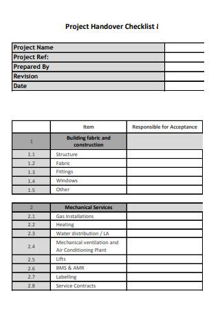 FREE 30 Handover Checklist Samples PDF Word