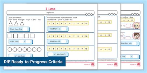 👉 1 Less Differentiated Maths Worksheets Twinkl