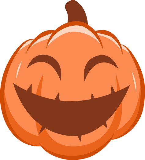 Cute Orange Pumpkin Smiling Halloween Holiday Decoration 32987750 Png