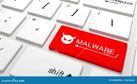 Malware Key On A Keyboard Stock Illustration Illustration Of