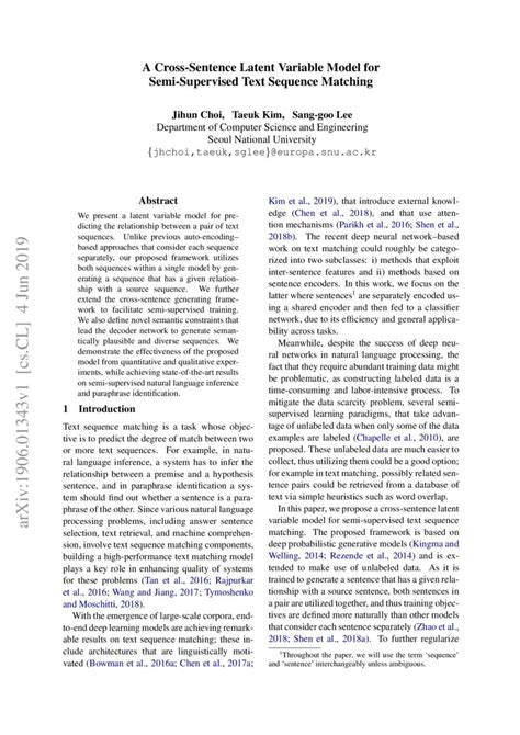 a cross sentence latent variable model for semi supervised text sequence matching deepai