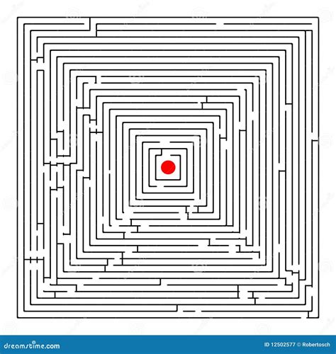 Square Maze Stock Vector Illustration Of Complex Graphic 12502577