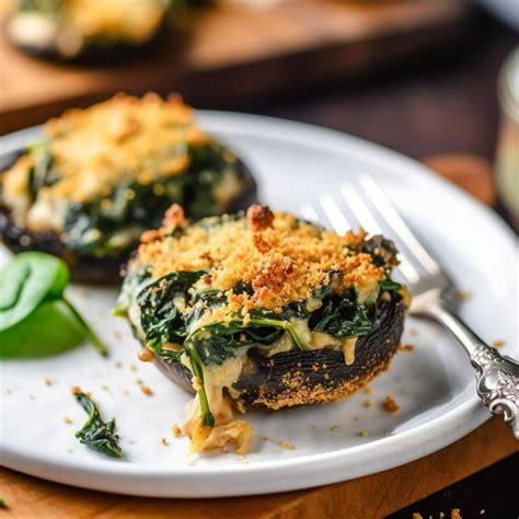 Trader Joes Cheesy Spinach Stuffed Portobello Mushrooms Tasty Tango