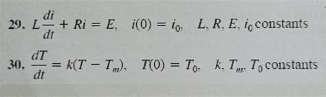 Solved 29 Ldtdi Ri E I 0 I0 L R E I0 Constants 30 Chegg