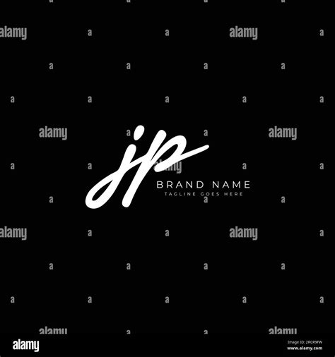 J P Jp Initial Letter Handwritten And Signature Vector Image Logo