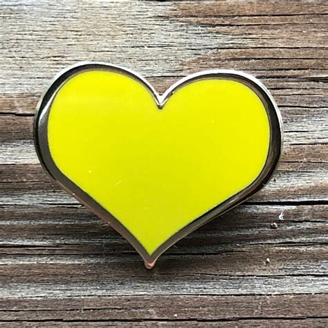 Yellow Heart Enamel Pin 1 Kawaii Pins Lapel Pins Etsy