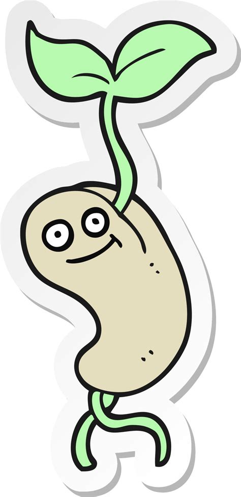 Pegatina De Una Semilla Brotando De Dibujos Animados 11501424 Vector En