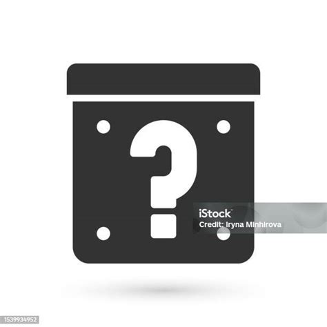 회색 미스터리 상자 또는 흰색 배경에 분리된 게임 아이콘에 대한 무작위 전리품 상자 물음표 알 수 없는 서프라이즈 박스 벡터 미스터리에 대한 스톡 벡터 아트 및 기타 이미지