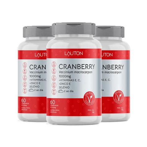 Kit 3 Cranberry Premium 60 Comprimidos Lauton Lauton Nutrition
