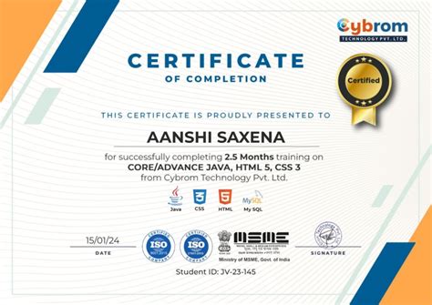 Aanshi S On Linkedin Java Html Css Mysql Trainingcompletion
