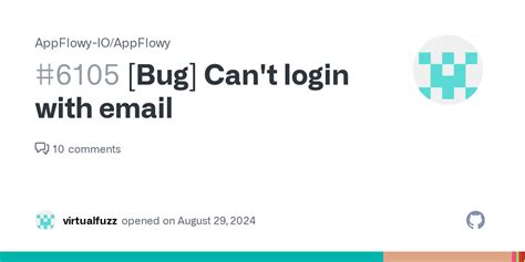Bug Cant Login With Email · Issue 6105 · Appflowy Ioappflowy · Github