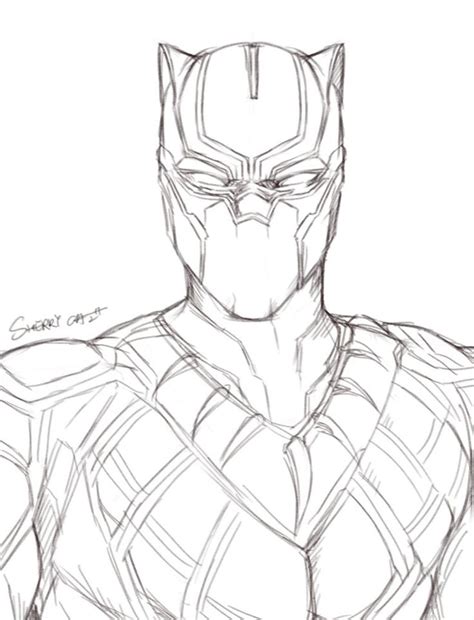 Black Panther By Sherrycai Marvel Art Drawings Avengers Drawings