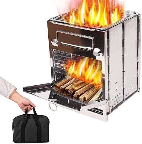 Réchaud à bois de camping avec gril réchaud de camping portable