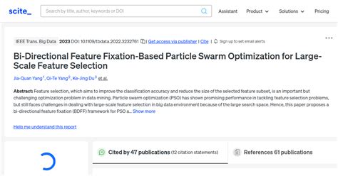 Bi Directional Feature Fixation Based Particle Swarm Optimization For Large Scale Feature