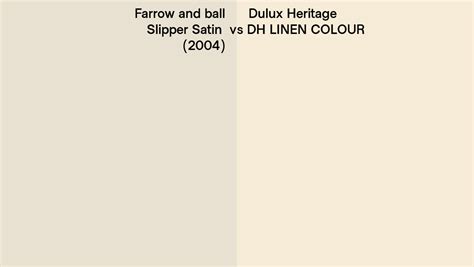 Farrow And Ball Slipper Satin Vs Dulux Heritage DH LINEN COLOUR Side By Side Comparison