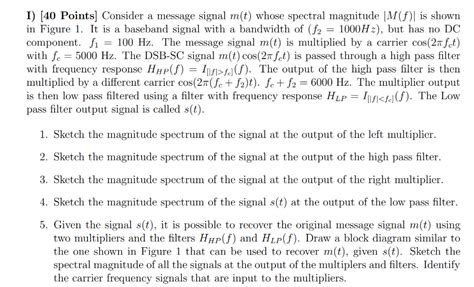solved i [40 points] consider a message signal m t whose