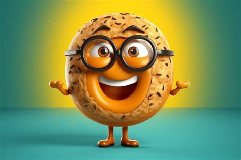 Premium Photo A Cartoon Character With Glasses And A Smile That Says