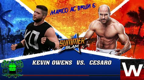 Wwe 2k15 Kevin Owens Vs Cesaro Highlights Youtube