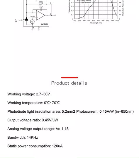 OPT Light Sensor Analog Intensity Module With Photodiode