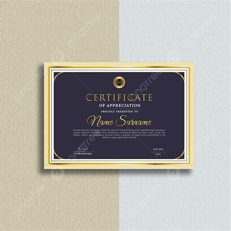 Professional And Premium Certificate Template With Golden Geometric