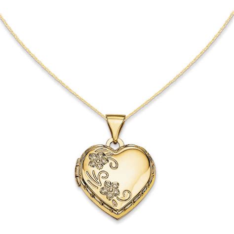 Floral Heart Locket In 14k Gold Lockets Necklaces Zales