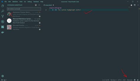 Plugin Disables Mermaid Highlighting In Mmd Files · Issue 60 · Mermaid Chartvscode Mermaid