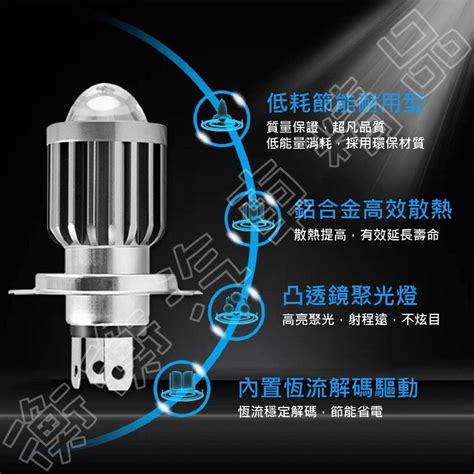 新款 H4 小魚眼 可調水平 汽車 機車 大燈 Hs1 H17 聚光 雙色 機車 遠近光大燈 Led大燈 可面交自取 三爪 汽機車零配件在旋轉拍賣