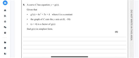 A Curve C Has Equation Y G X Given That G X StudyX