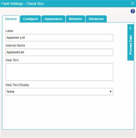 Example Configure The Sequential Approval Check Box Form Control