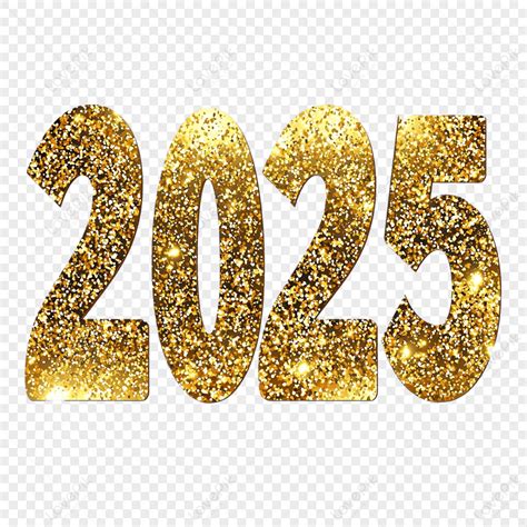 การออกแบบแบนเนอร์เอฟเฟกต์ข้อความสีทองอร่ามปี 2025 Png สำหรับการดาวน์