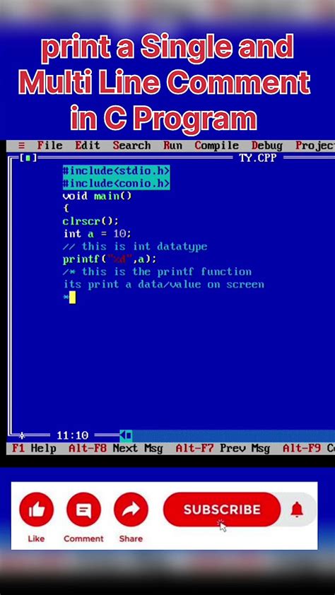 Comments Program In C Code Crafters Single And Multi Line Comments