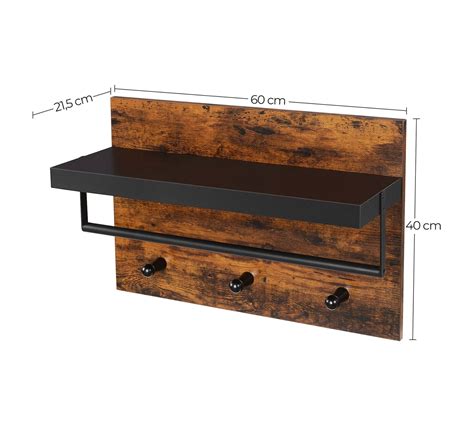 Wandgarderobe Holz Braun Schwarz Red Living Cocoli