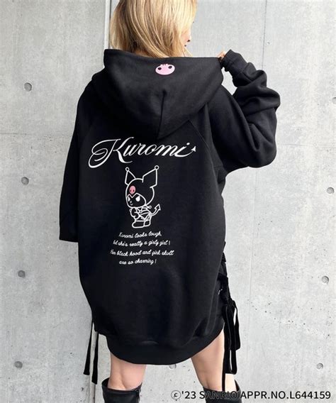 4geeks By Spiralgirl パーカー 「sanrioサンリオキャラクターズ」クロミレースアップパーカーワンピース レディース