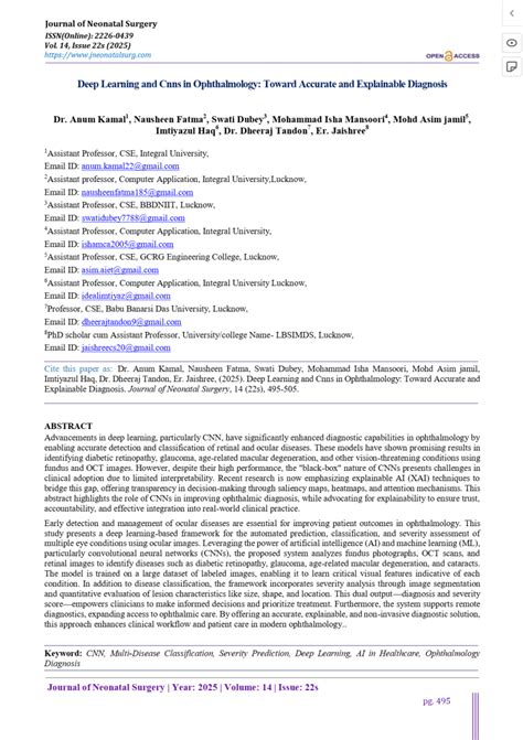 Pdf Deep Learning And Cnns In Opthalmology