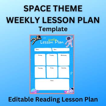 Editable Space Theme Weekly Lesson Plan Template Compatible With Canva