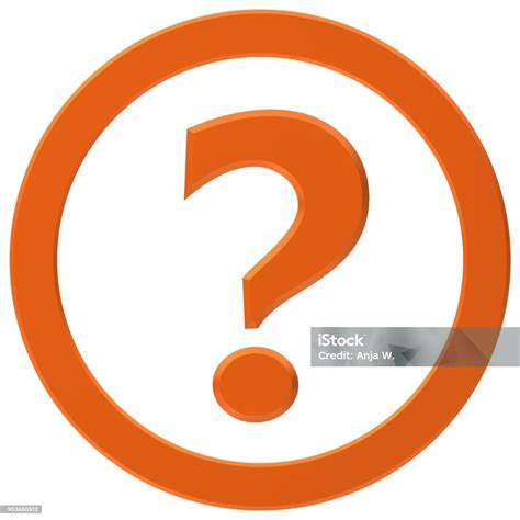 Question Mark 3d Orange Interrogation Asking Punctuation Mark Isolated